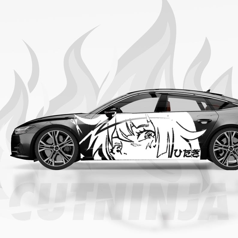 Anime Tyan Face JDM Car Livery Graphics, Kawaii Girl Vinyl Decal for ...