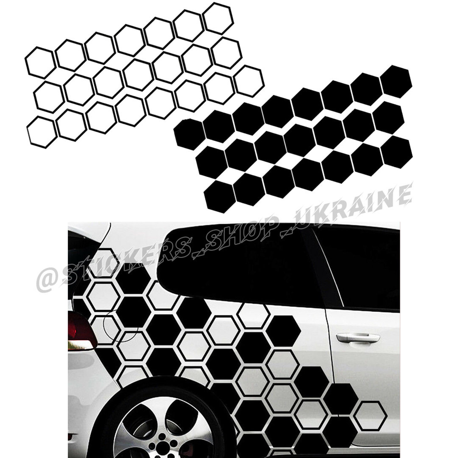 Hexagon / Honeycomb Decals Fits for ANY Car ANY Color - Etsy