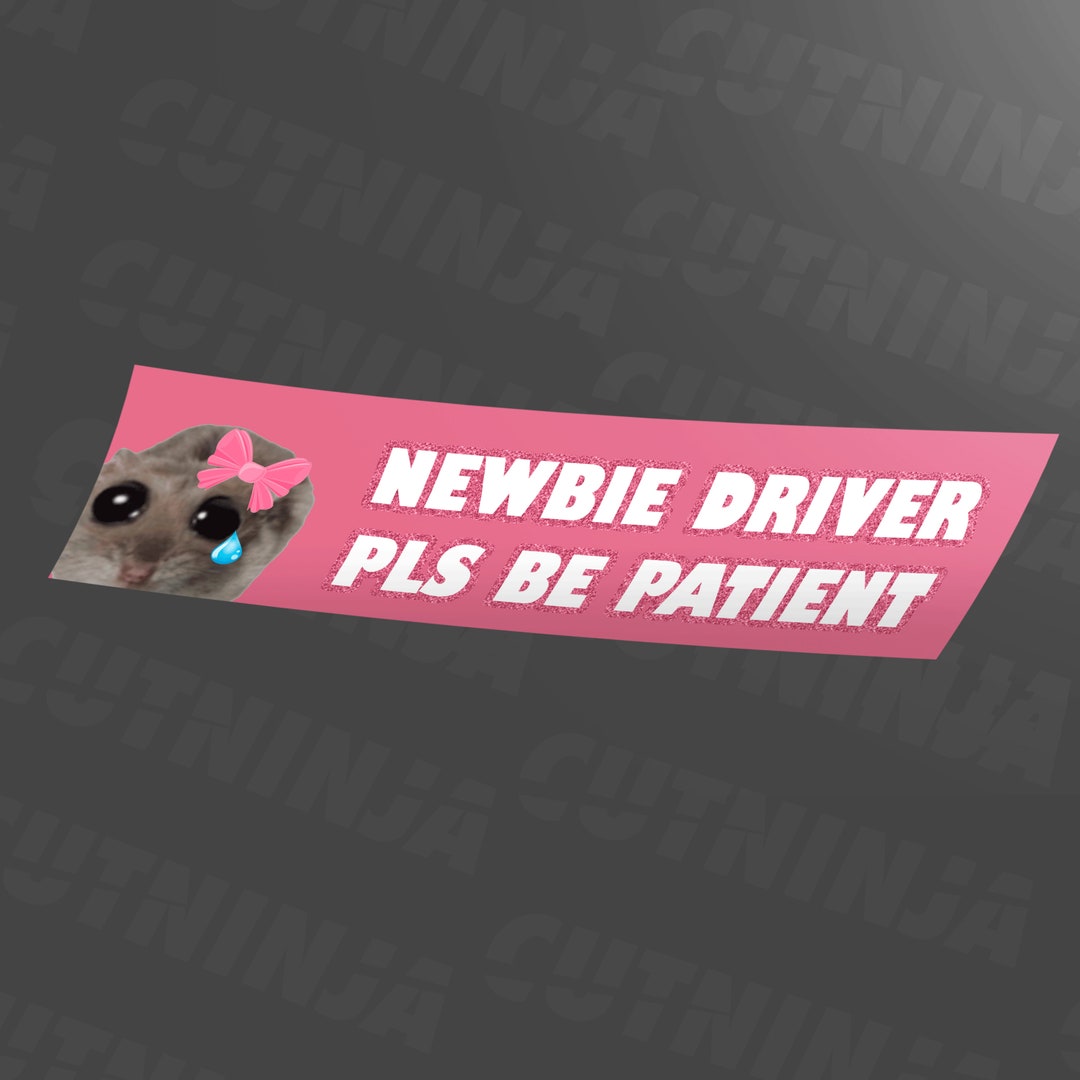 Sad Crying Hamster Meme Sticker - Newbie Driver 9"- Funny Car Decal - Etsy