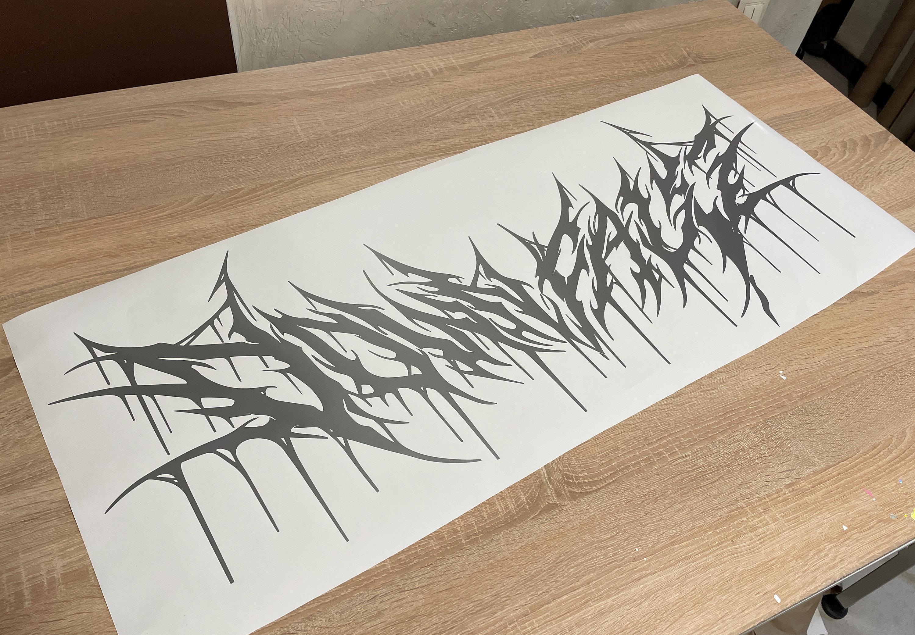 Death Metal Car Decal Scary Windshield Sticker Dark Horror Visor Banner ...