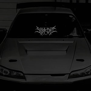 Custom Text Death Metal Style Decal! Windshield Visor Banner Stripe ...