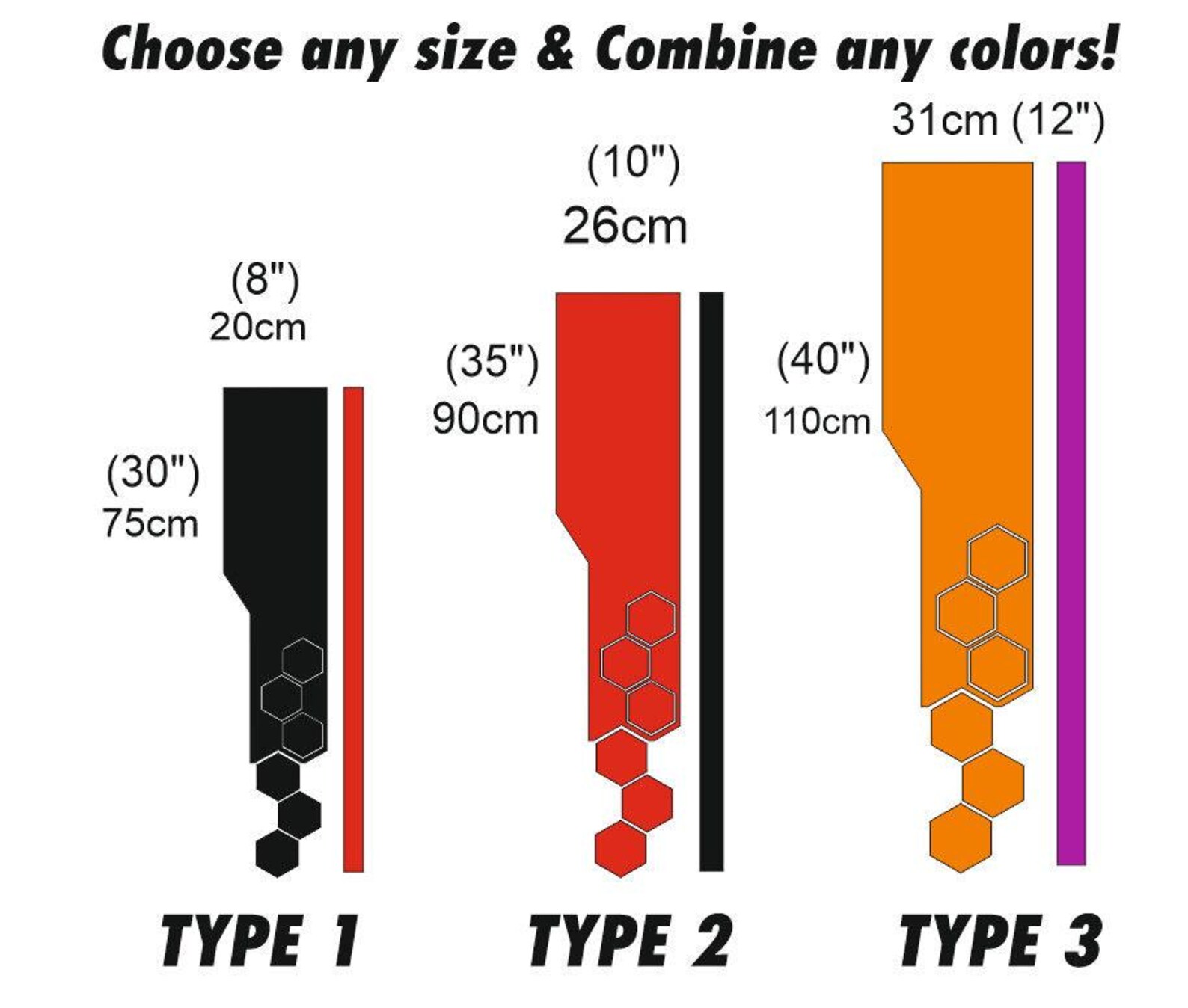 Honeycomb and Stripe Line Car Decals, Vinyl Stickers for Car Hood ...