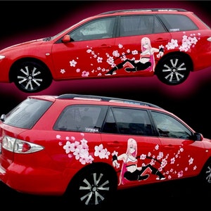 Sakura Car Livery, Anime Car Wrap, Cute Car Decal, Car Side Graphics ...