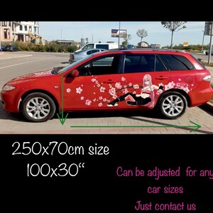 Sakura Car Livery, Anime Car Wrap, Cute Car Decal, Car Side Graphics ...