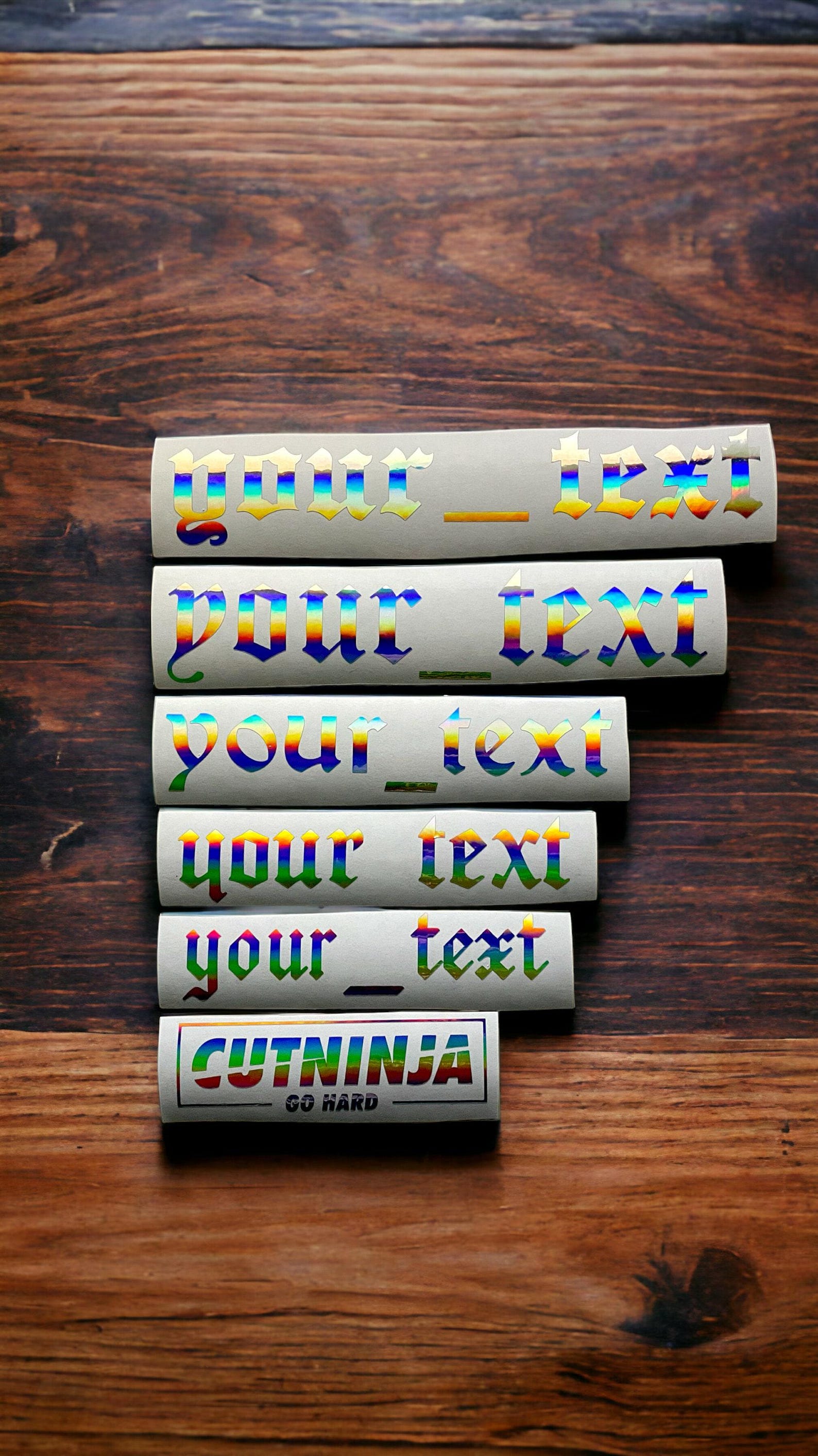 Custom Oil Slick Decal Sticker Logo - Any Text or Silhouette Image ...