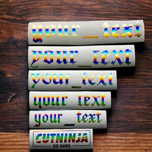 Custom Oil Slick Decal Sticker Logo - Any Text or Silhouette Image ...