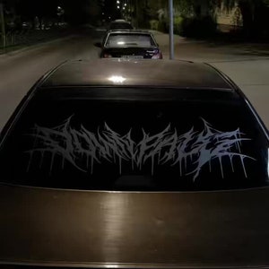 Death Metal Car Decal Scary Windshield Sticker Dark Horror Visor Banner ...