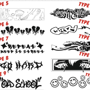 Custom Flame Fire - Car Dashboard Decal / Sticker - JDM Japenese Car ...