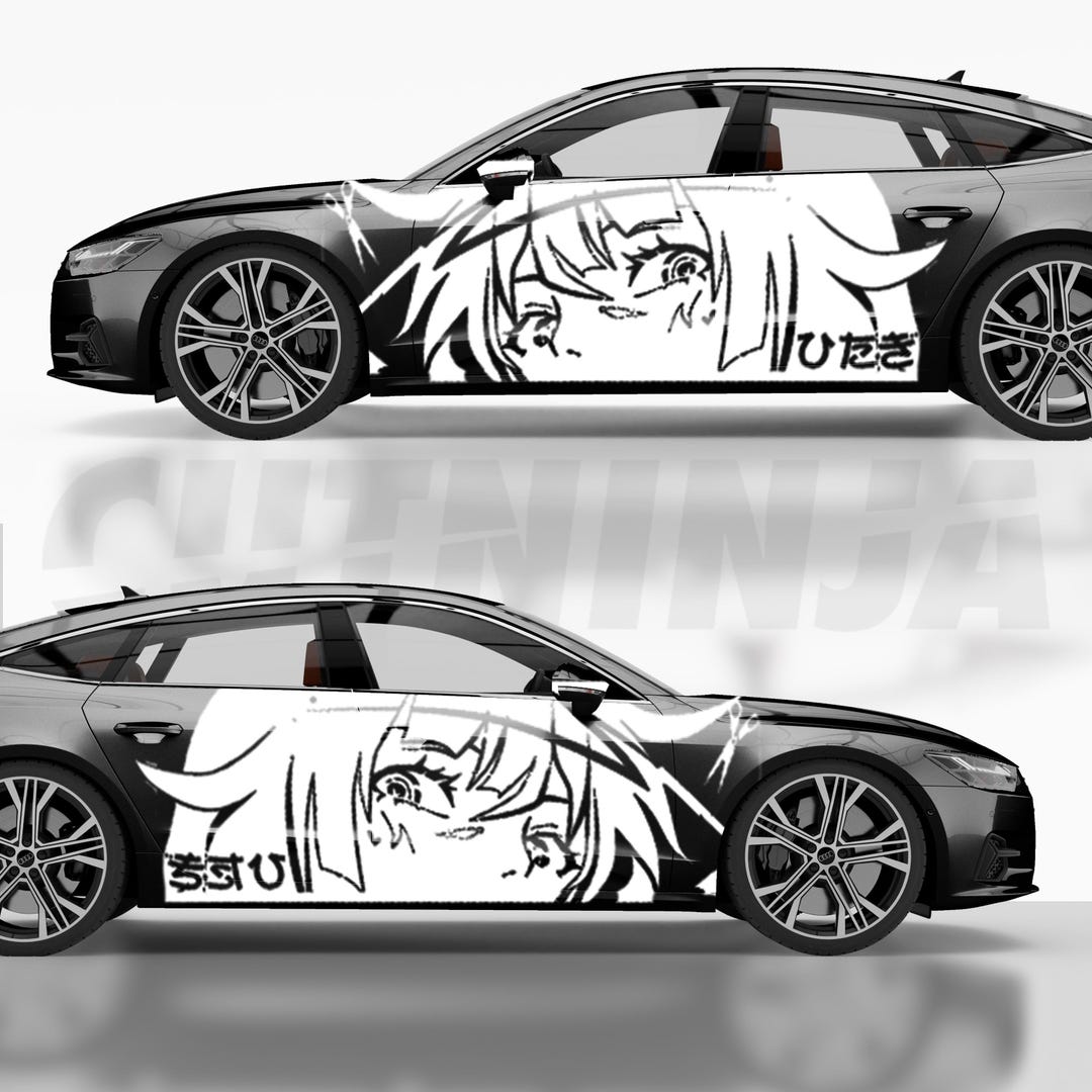 Anime Tyan Face JDM Car Livery Graphics, Kawaii Girl Vinyl Decal for ...