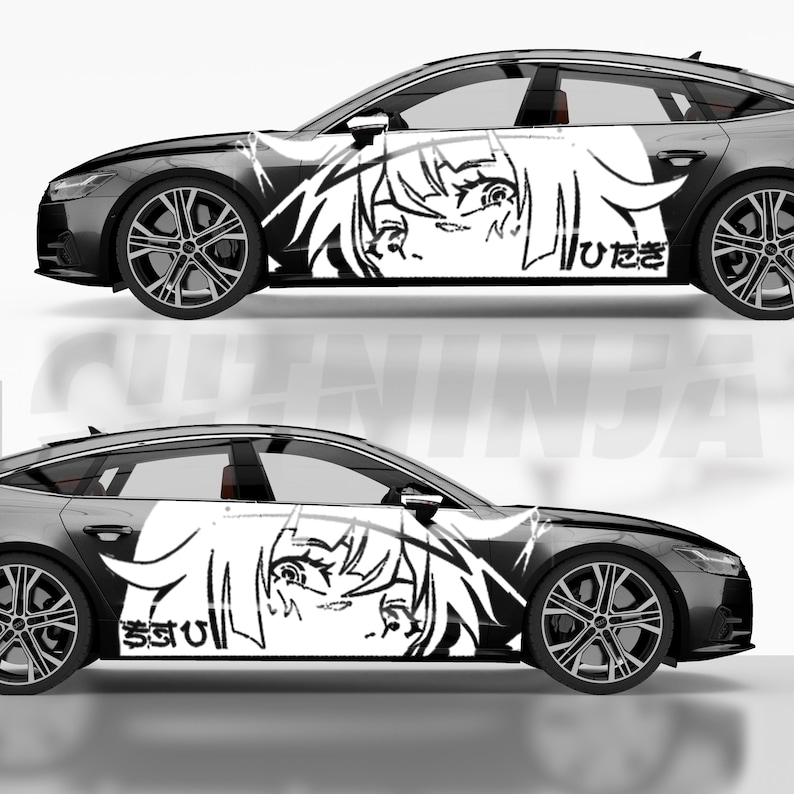 Anime Tyan Face JDM Car Livery Graphics, Kawaii Girl Vinyl Decal for ...