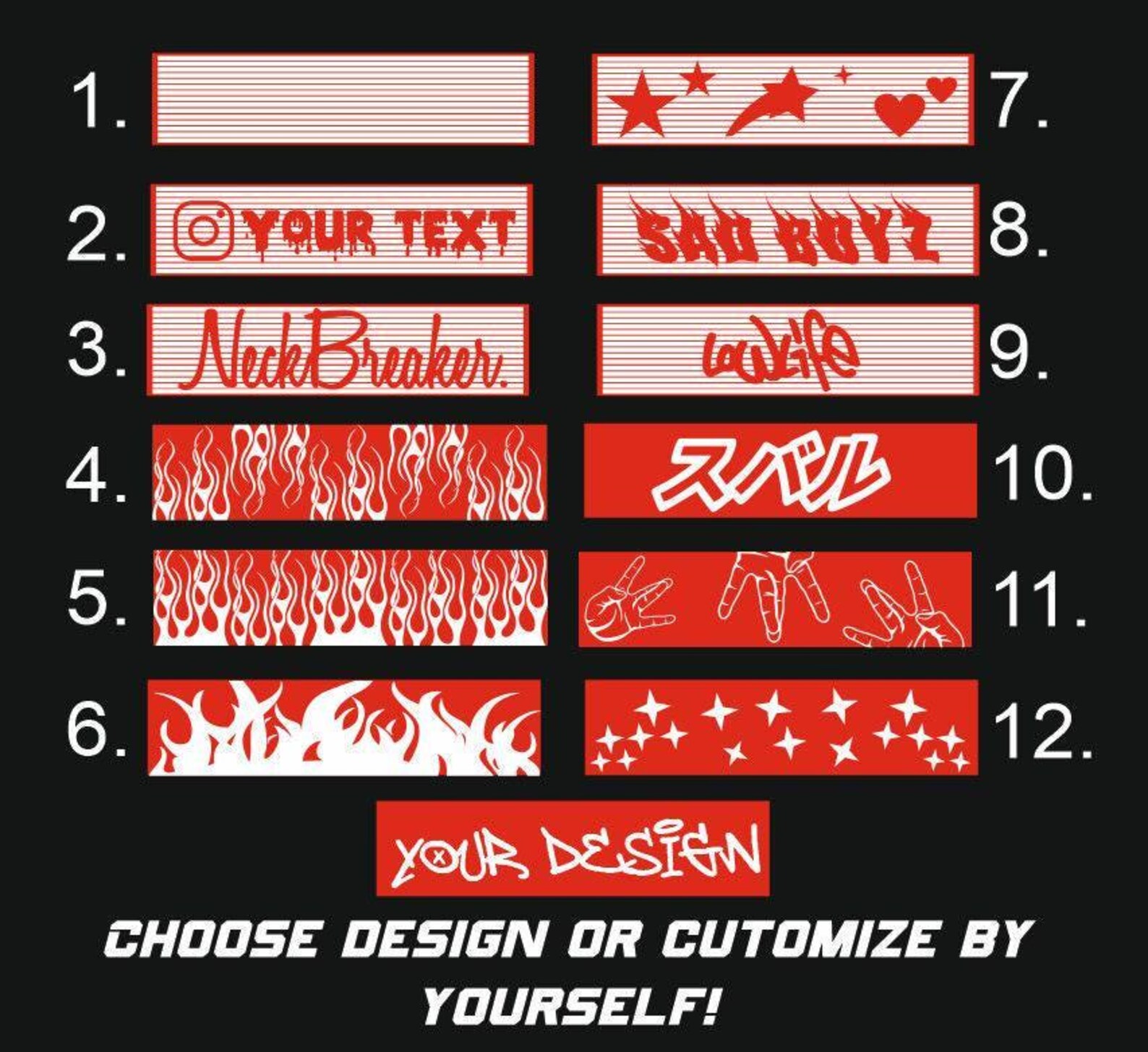 Fire Car Tail Light Decal / Flames Brake Light Custom Sticker - Fits ...
