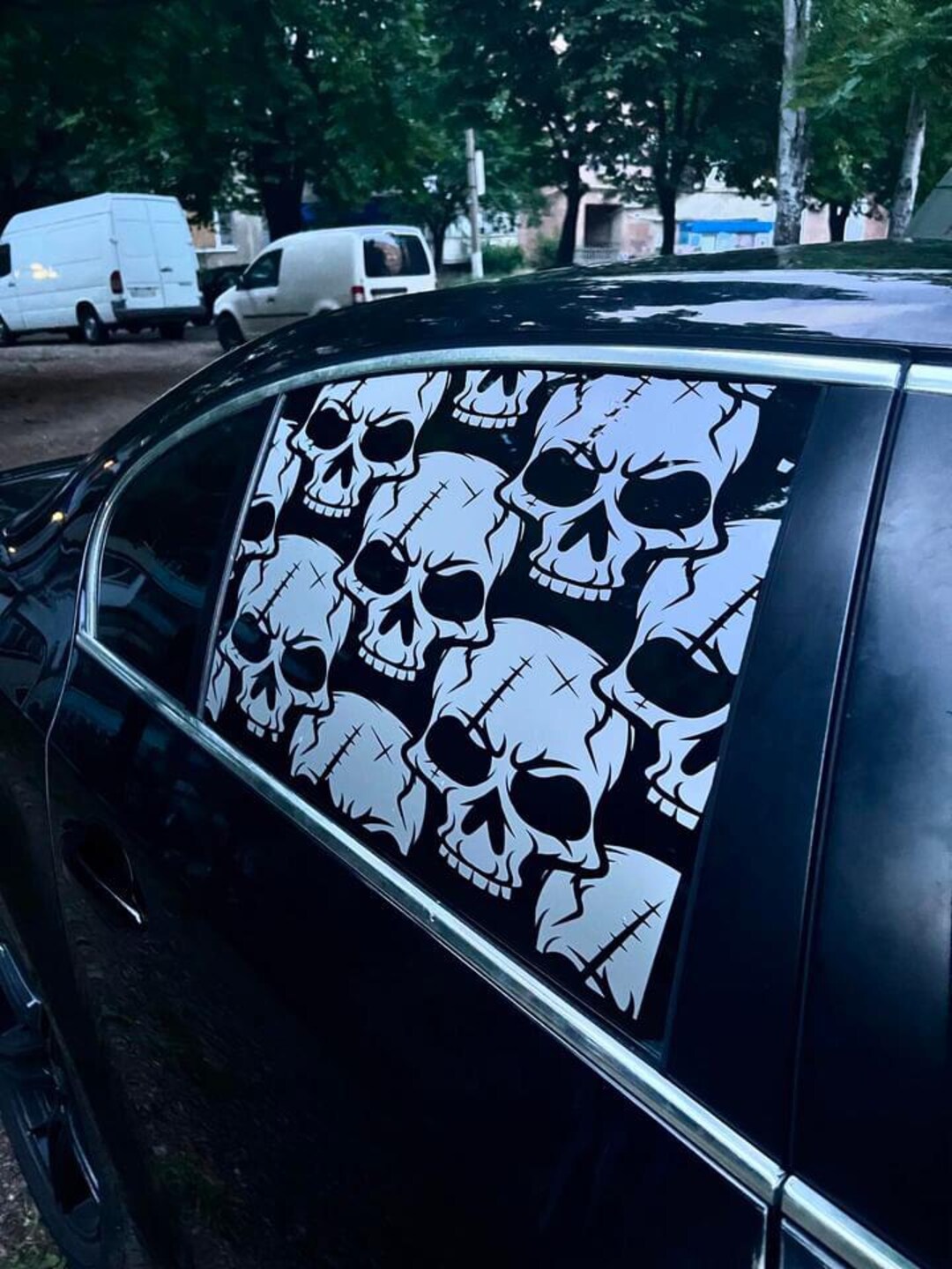 X2 Skeleton Window Decals Set for Both Sides! Custom Text/logo - Car ...