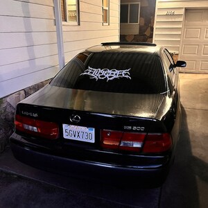 Your Text Death Metal Style Decal! Windshield Visor Banner Stripe ...