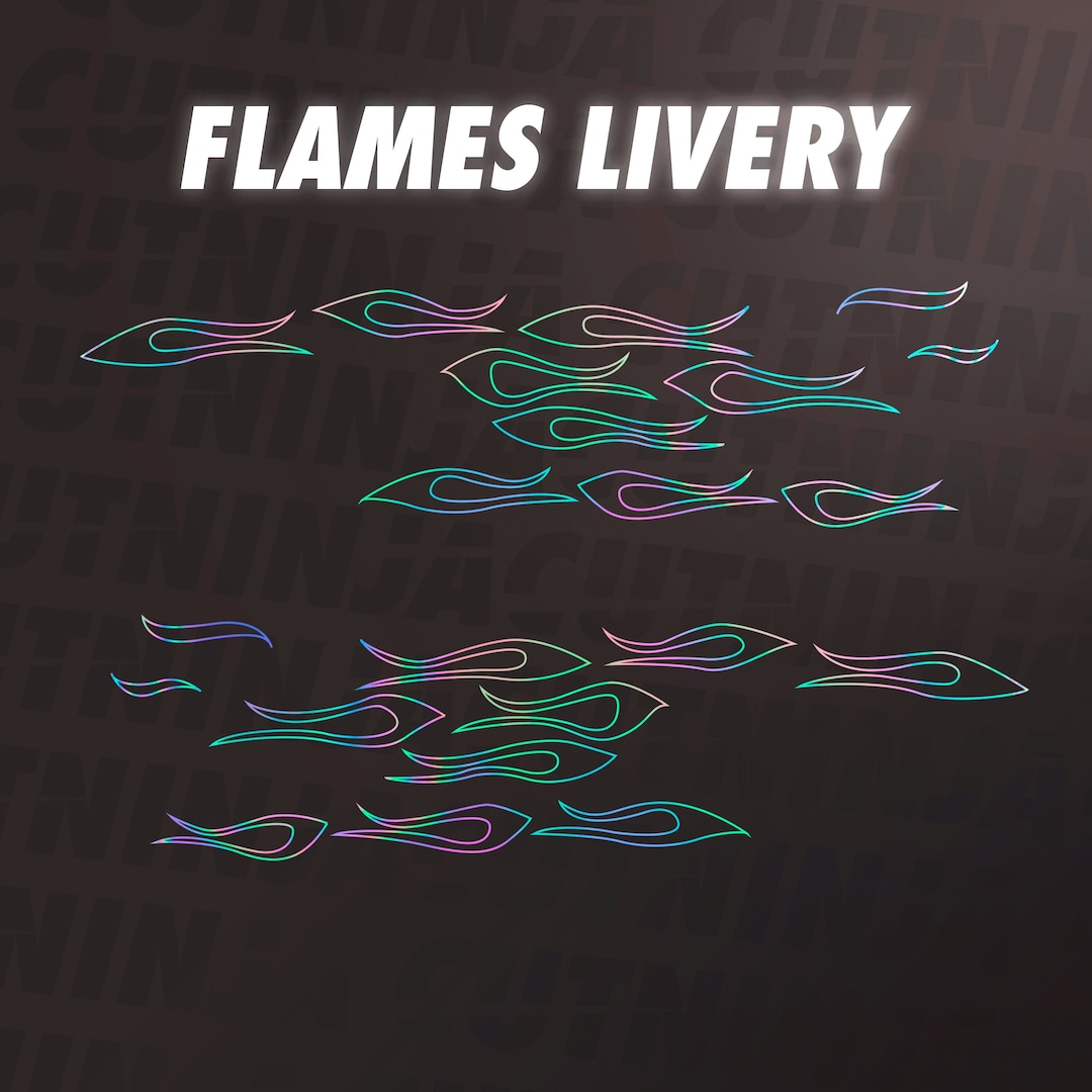 Outlined Flames Car Livery - Premium Decals Kit for Any Vehicle Body ...