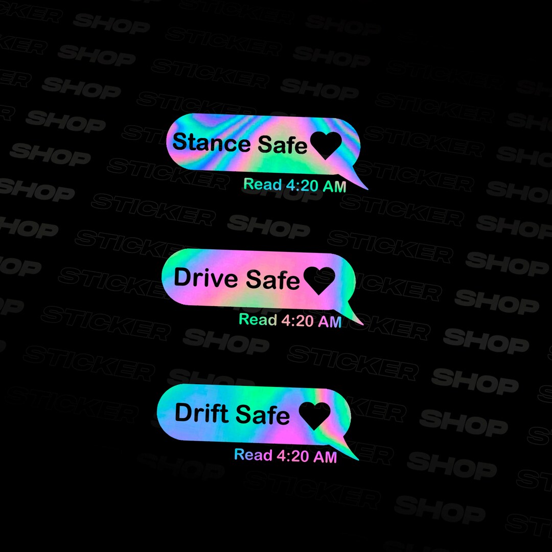 Drive Safe JDM Oil Slick Sticker - Anime Decal Japan Car Window Decal ...