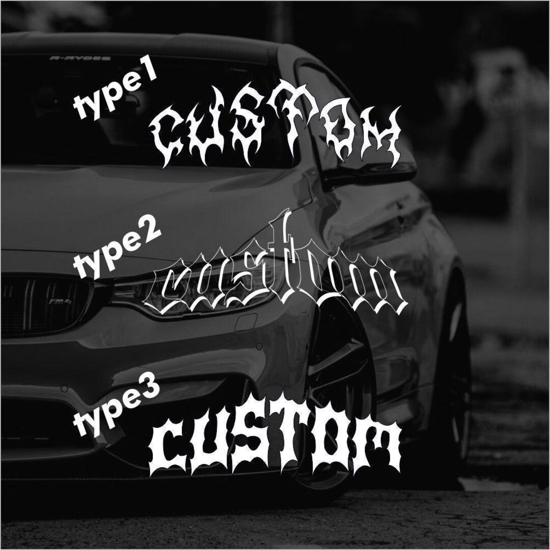 Custom Car Decal, Gothic Car Decal, Windshield Sticker, Vinyl Car ...