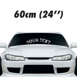 Custom Text Gothic Style Windshield Rounded Decal! Car Accessories ...