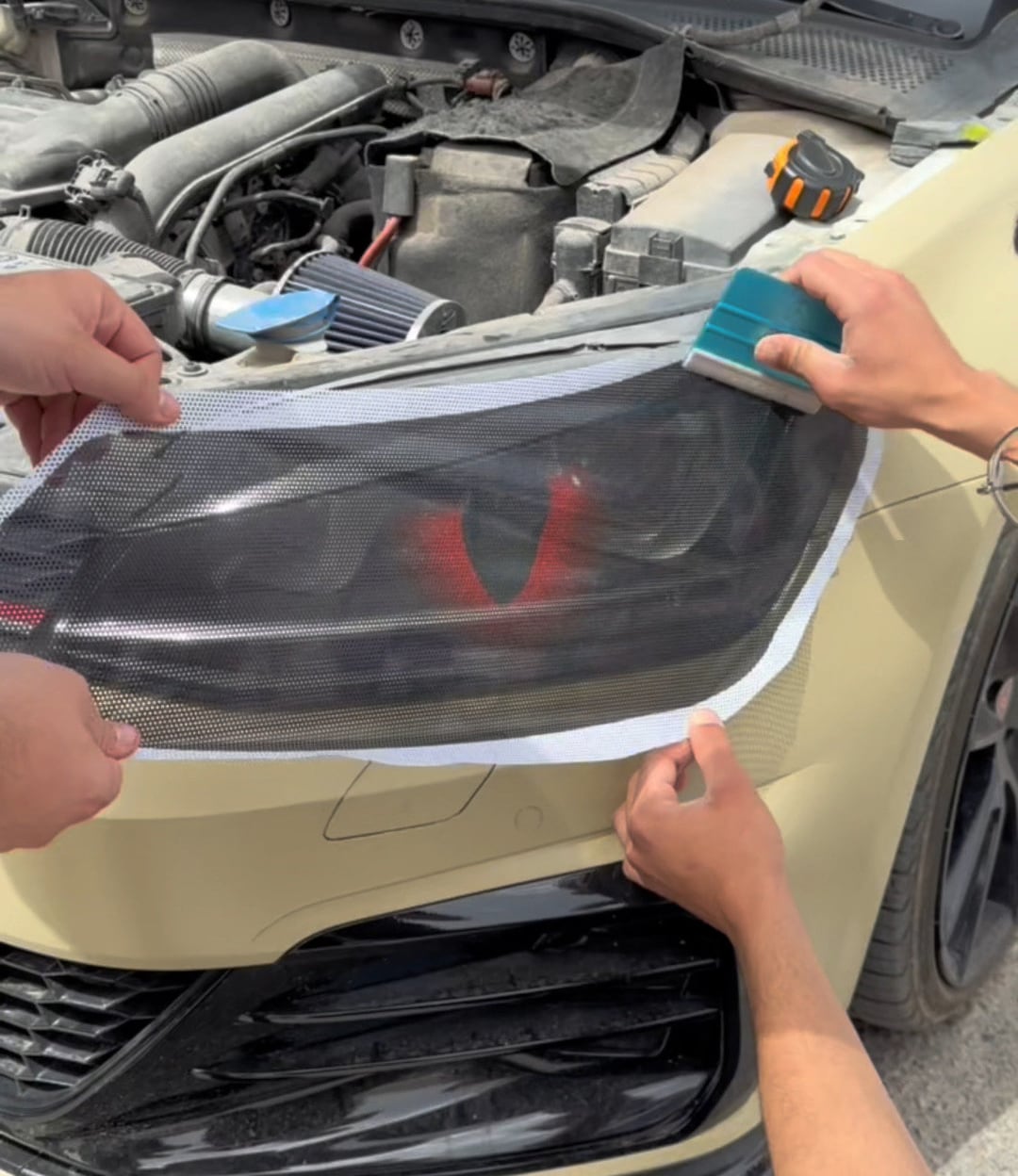 Car Headlight Red Eyes Sticker Wrap Sticker - Tint Decal Fits for Any ...