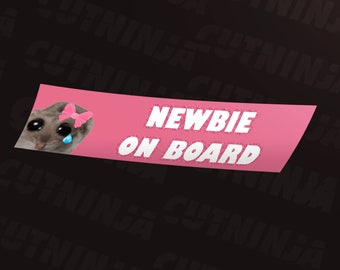 New Driver Pls Be Nice Sad Hamster Car Bumper Sticker Crying Funny Cute ...