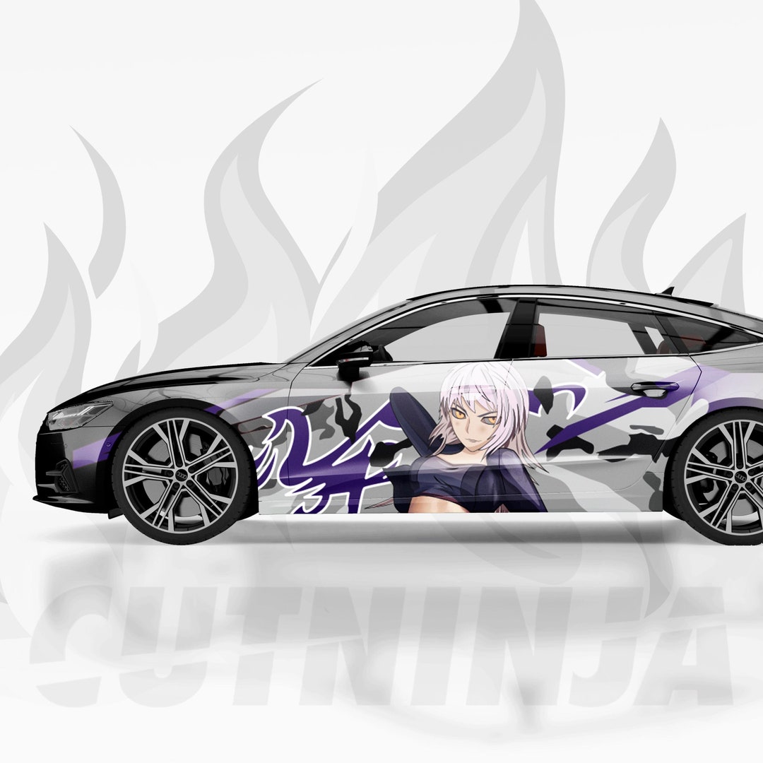 Anime Girl Car Decal, Large Vinyl Sticker for Car, Kawaii Graphics ...