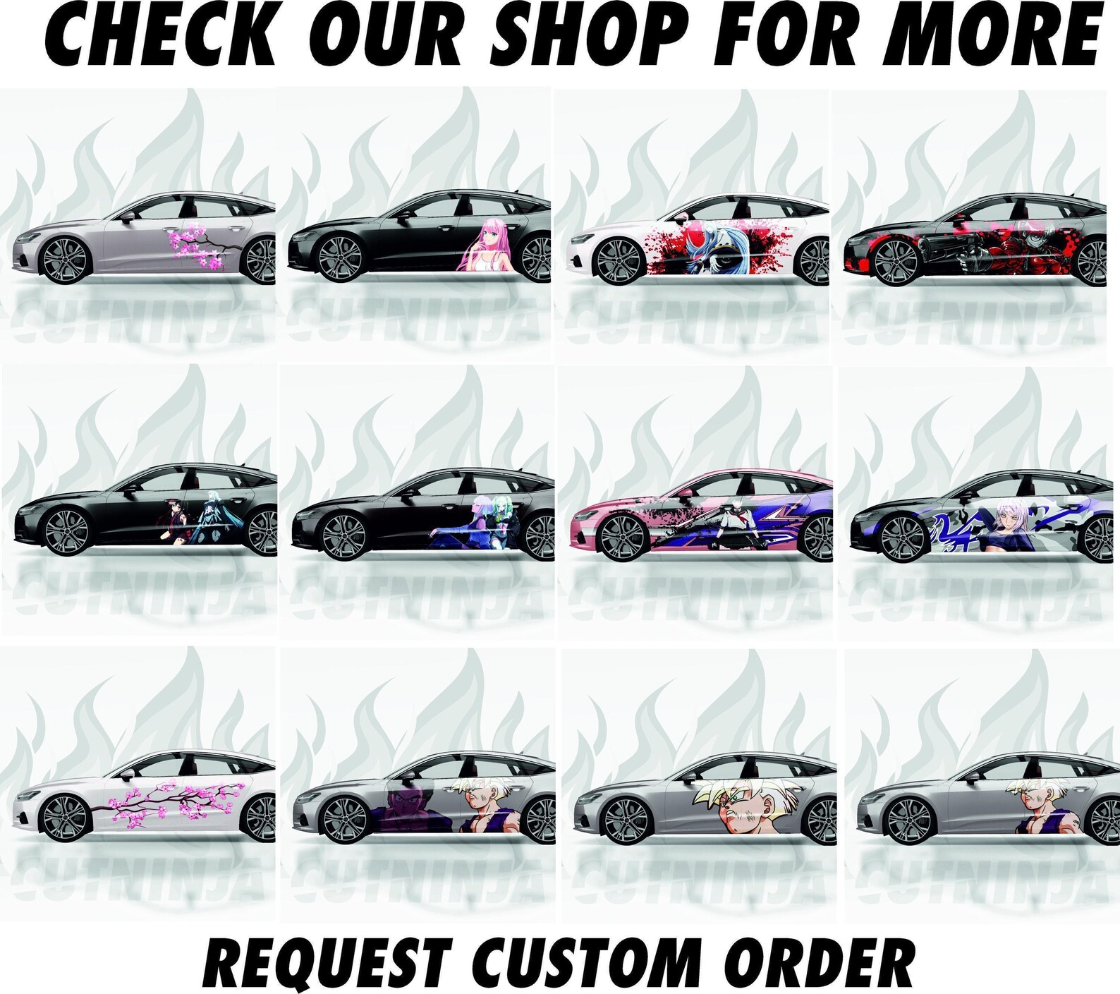 Anime Girl Car Livery Graphics, Kawaii Manga Style, Itasha Side Wrap ...