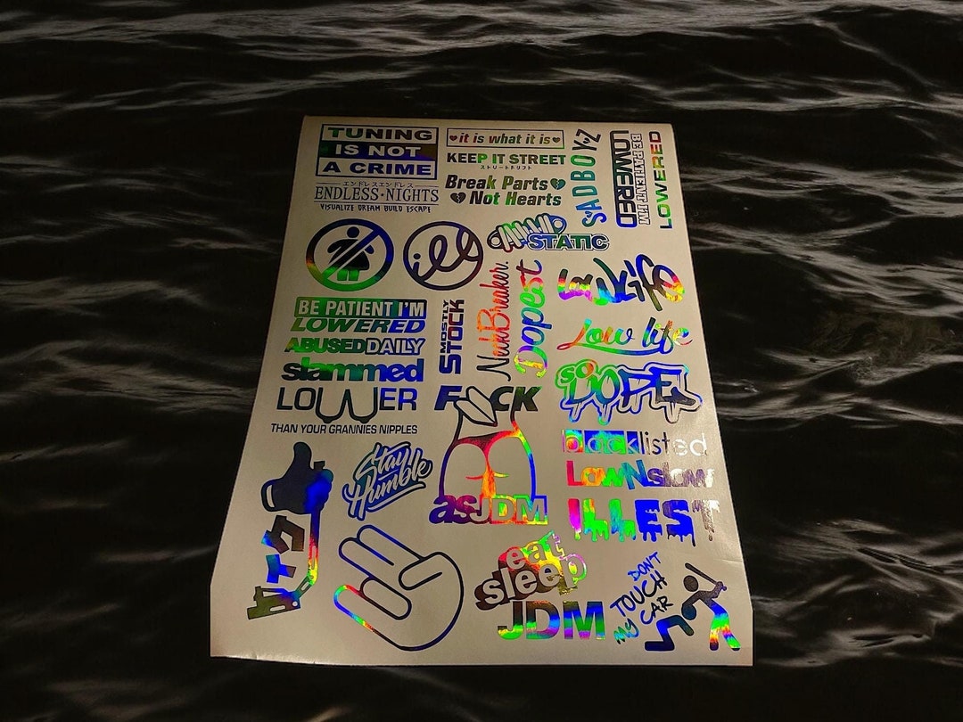 Random JDM Decals, Stickers Pack - Kanjo Endless Japan, Holographic Car ...