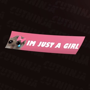 Sad Crying Hamster Meme Sticker - Im Just a Girl 9"- Funny Car Decal ...
