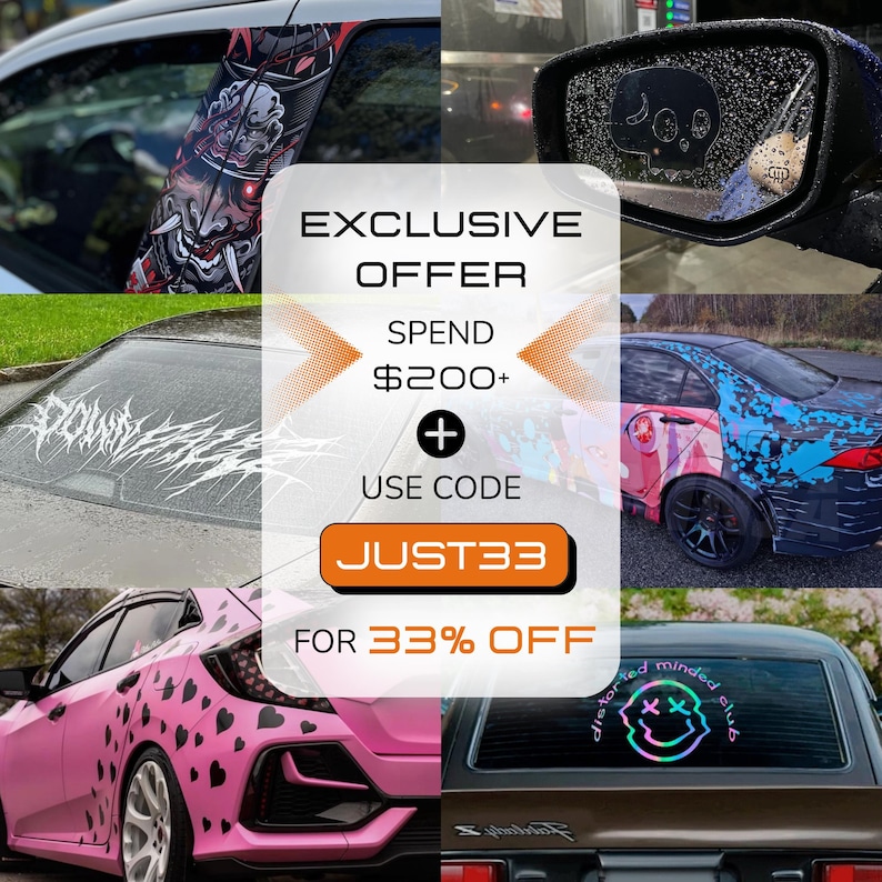 JDM Car Wrap Vinyl Decals, Side Graphics, Custom Car Decor, Stylish ...