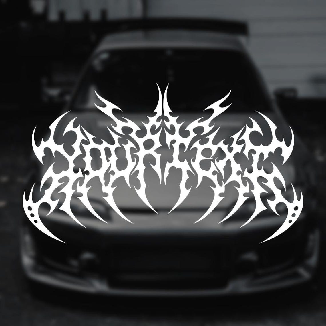 Custom Car Decal, Gothic Car Decal, Text Car Sticker, Metal Font Decal ...