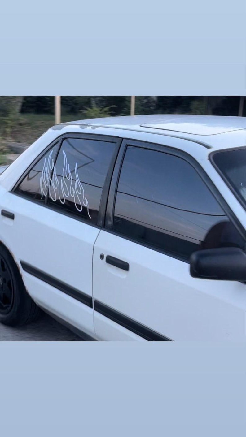 Car Window Flames Decal, Flame Window Sticker, Racing Car Vinyl ...