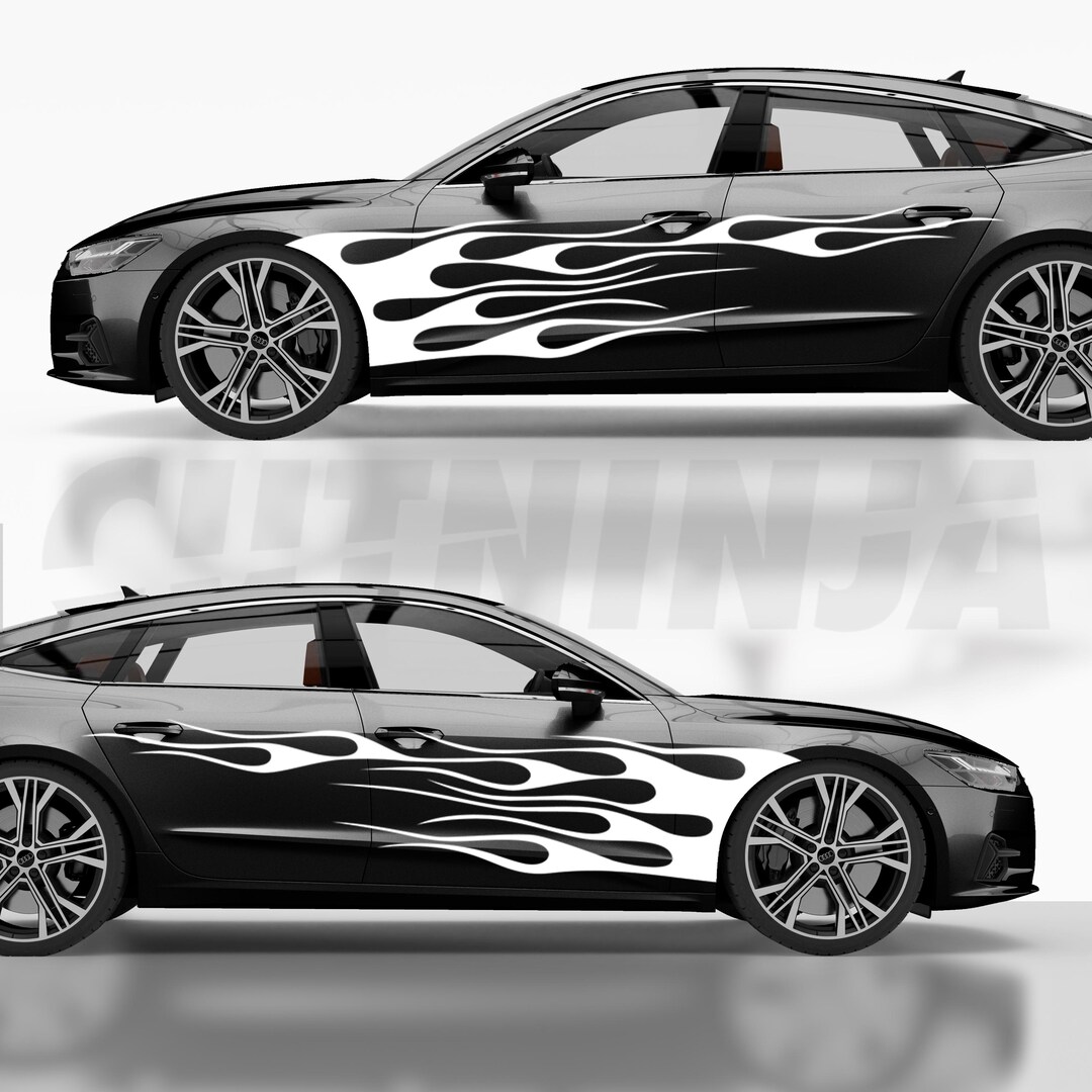 Racing Flames Car Livery Graphics, Custom Wrap for Cars, JDM Side Decal ...