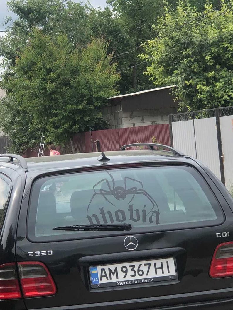 Spider Phobia Scary Oil Sticker, Japanese JDM Car Window Decal, Creepy ...