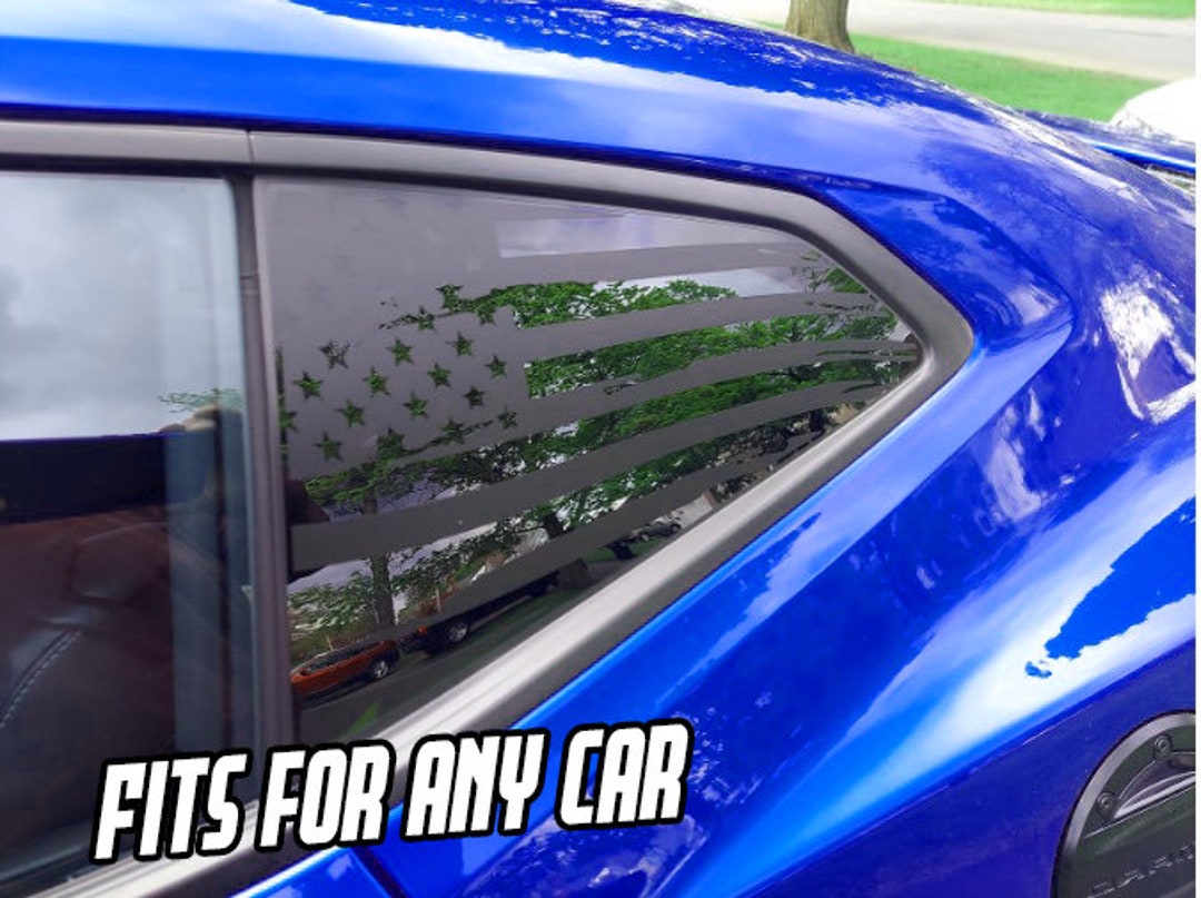 American Flag Quarter Windows Pair of Decals - Fits for Any Sedan Car ...