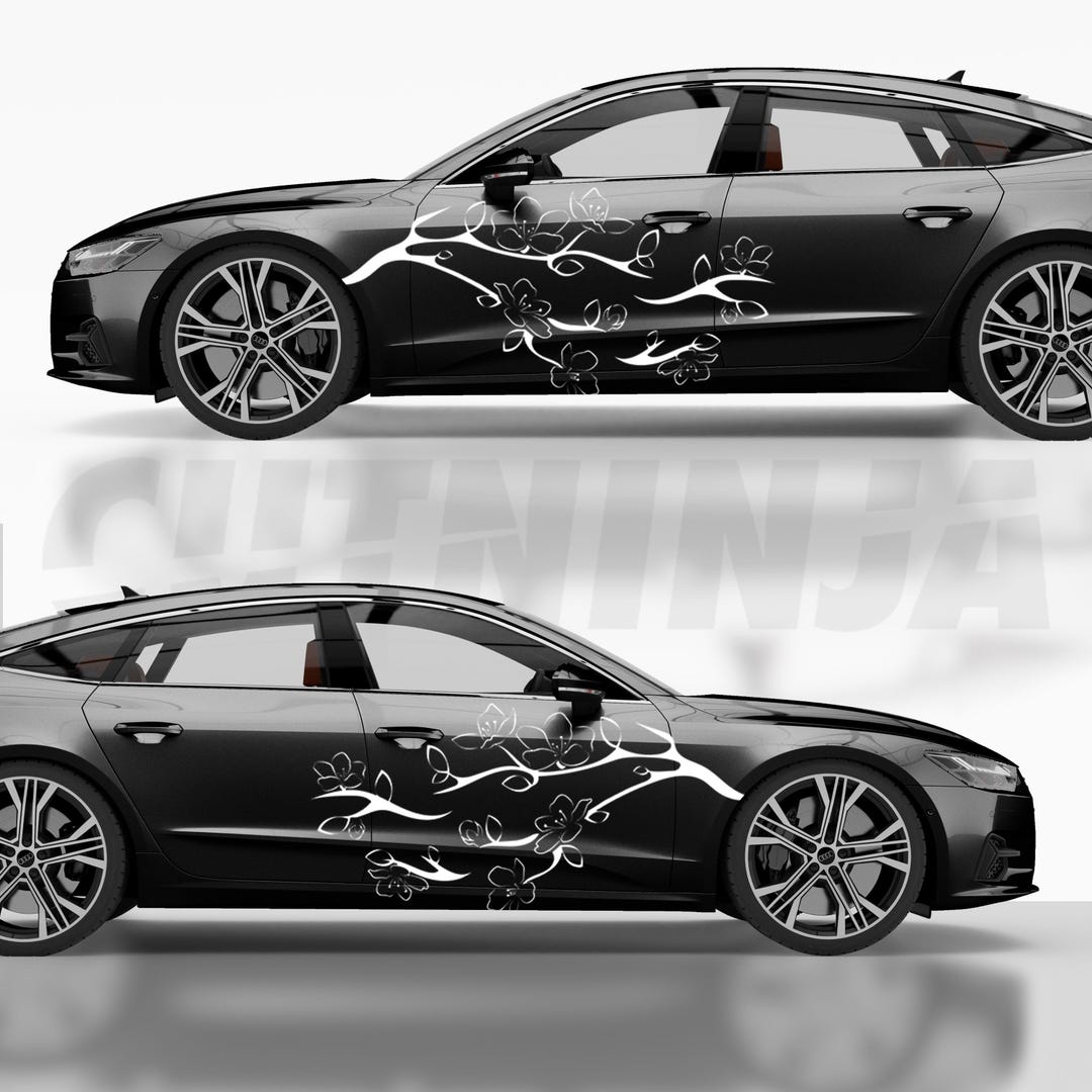 Sakura Branch Car Livery Graphics – Elegant Japanese Vinyl Wrap Design ...