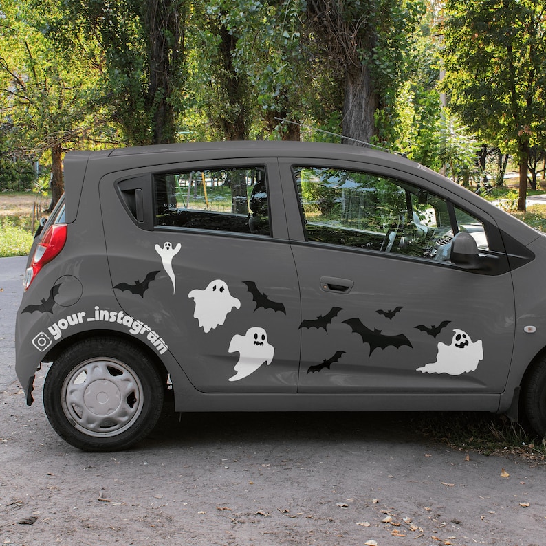 Custom Car Stickers – Waterproof Vehicle Decals, Spooky Ghost ...