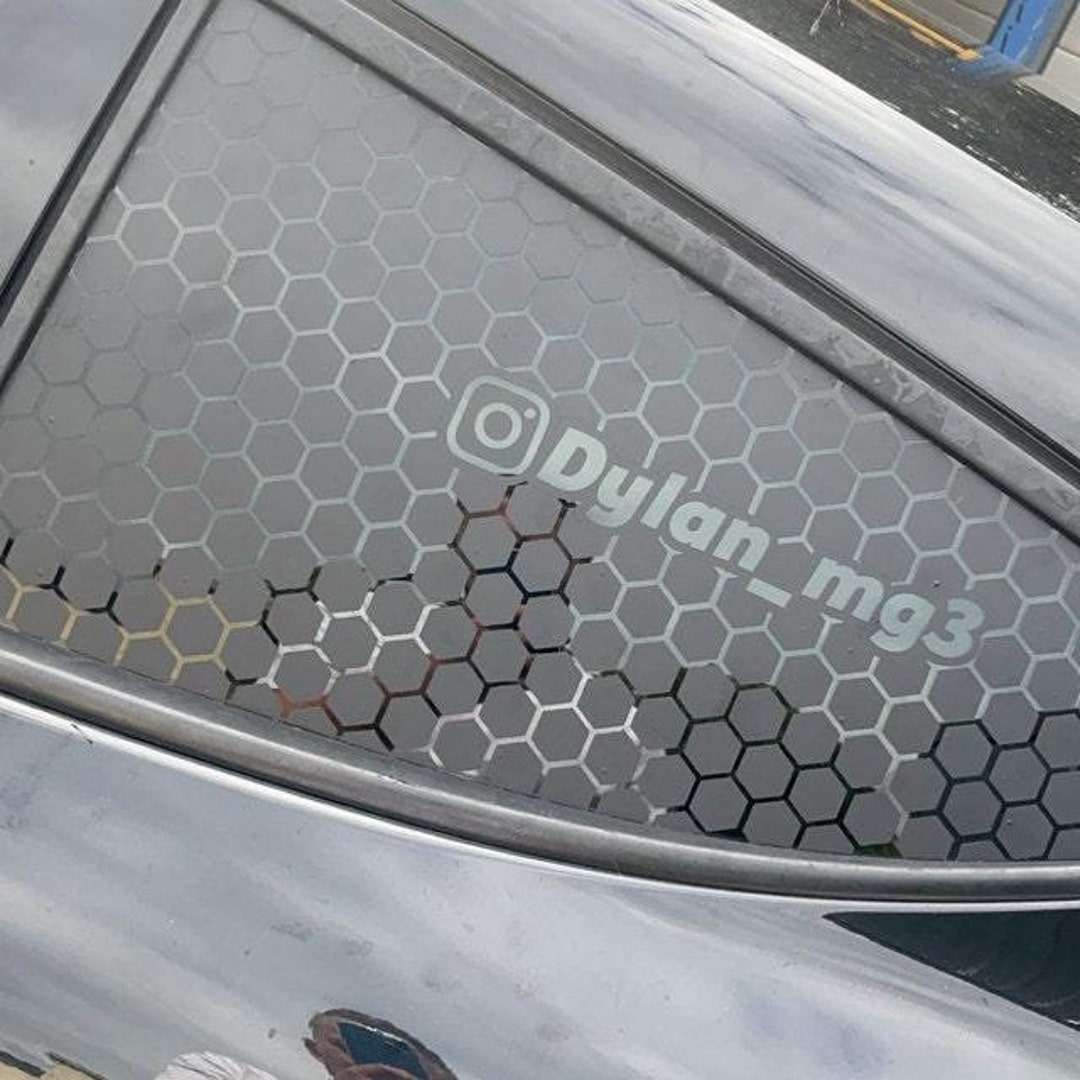 X2 Quarter Window Decals Hexagons Set for Both Sides Custom! Yours Text ...