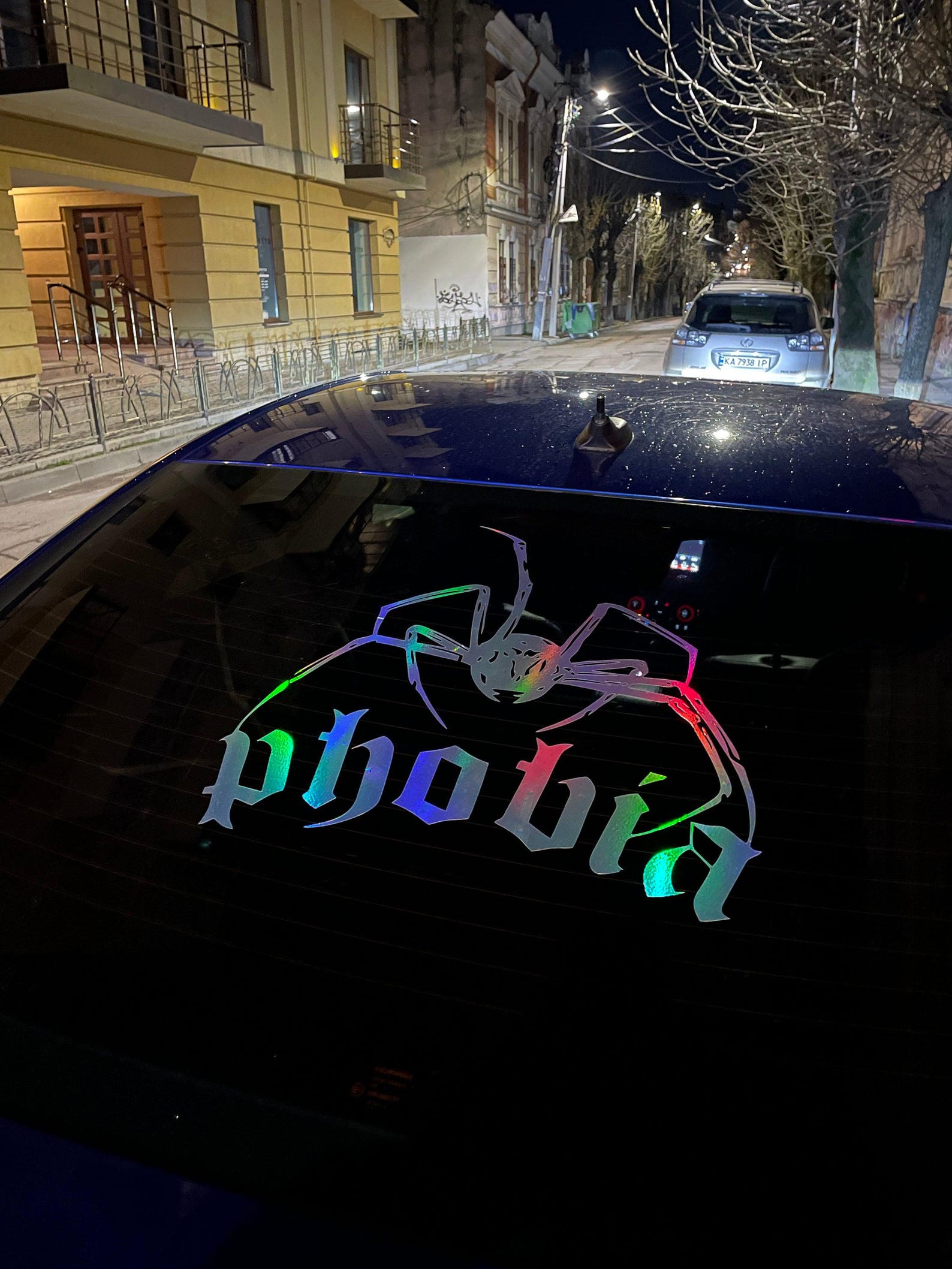 Spider Phobia Scary Oil Sticker, Japanese JDM Car Window Decal, Creepy ...