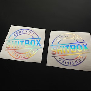 Shitbox Certificated - JDM Car Decal, Racing Car Sticker, Funny Car ...