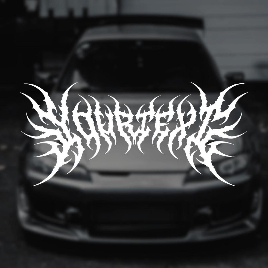 Custom Text Death Metal Style Decal! Windshield Visor Banner Stripe ...