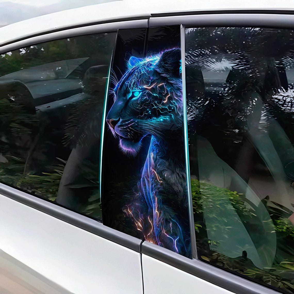 Black Panther Car Pillar Sticker, Vinyl Doors Wrap, JDM Vinyl Side ...