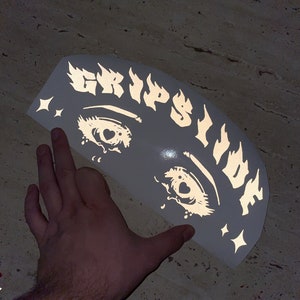 Anime Tyan Face Reflective Sticker - Japanese Decal Stylished Die Cut ...