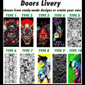 Oni Demon Car Doors Livery Pillar Decal Sticker Wrap - High Quality ...