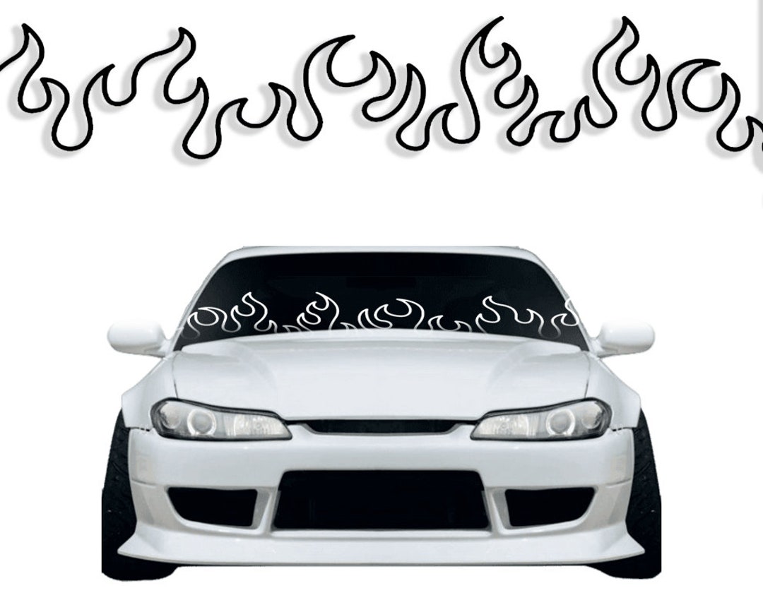 Flames Fire Windshield Window Car Decal Sticker - Fits for Any Vehicle ...