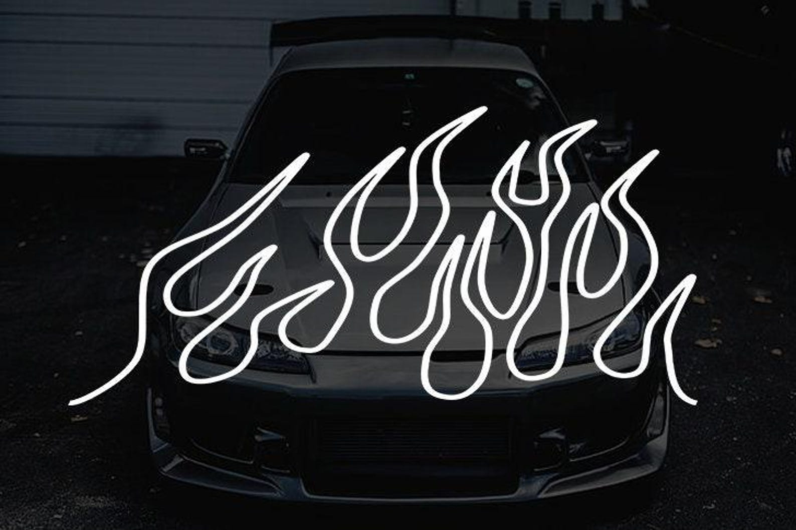 Fire Flame Car Window Decal, JDM Racing Sticker, Windshield Car Decal ...