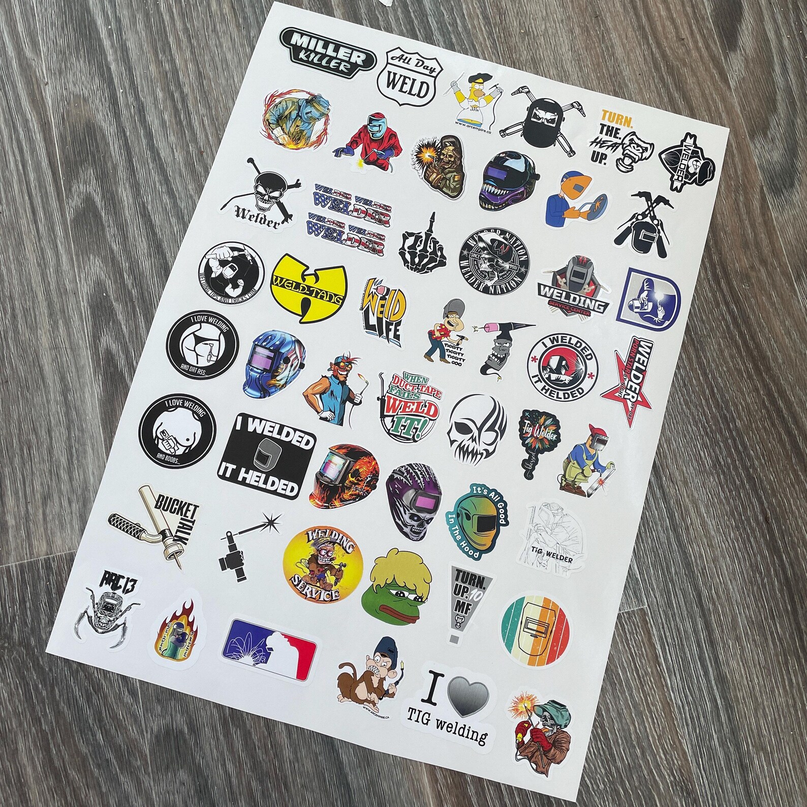 X50 Tig Welding Sticker / Decal Set - Stickerbombing Helmet / Tig ...
