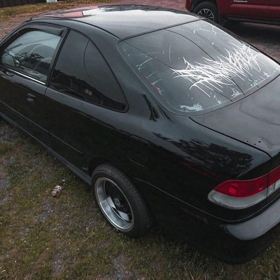 Dark Metal Windshiedl Banner Death Metal Band Visor Stripe Decal Edgy ...