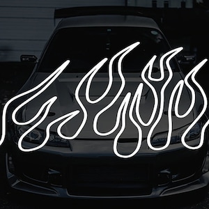 Car Window Flames Decal Door Side Sticker Fire - Fits for Any Vehicle ...