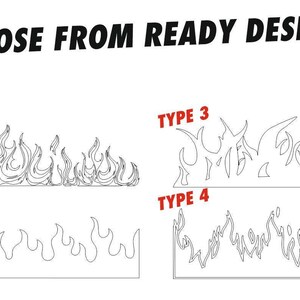 Custom Flame Fire - Car Dashboard Decal / Sticker - JDM Japenese Car ...