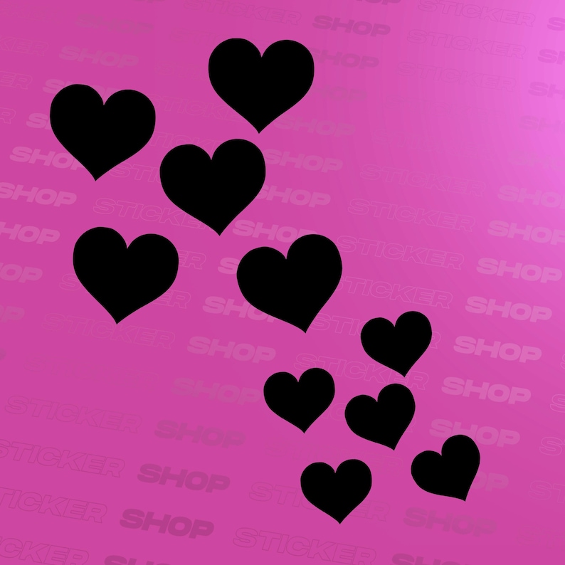 Reflective Hearts Livery Custom Car Side Sticker Wrap | Oil Slick ...