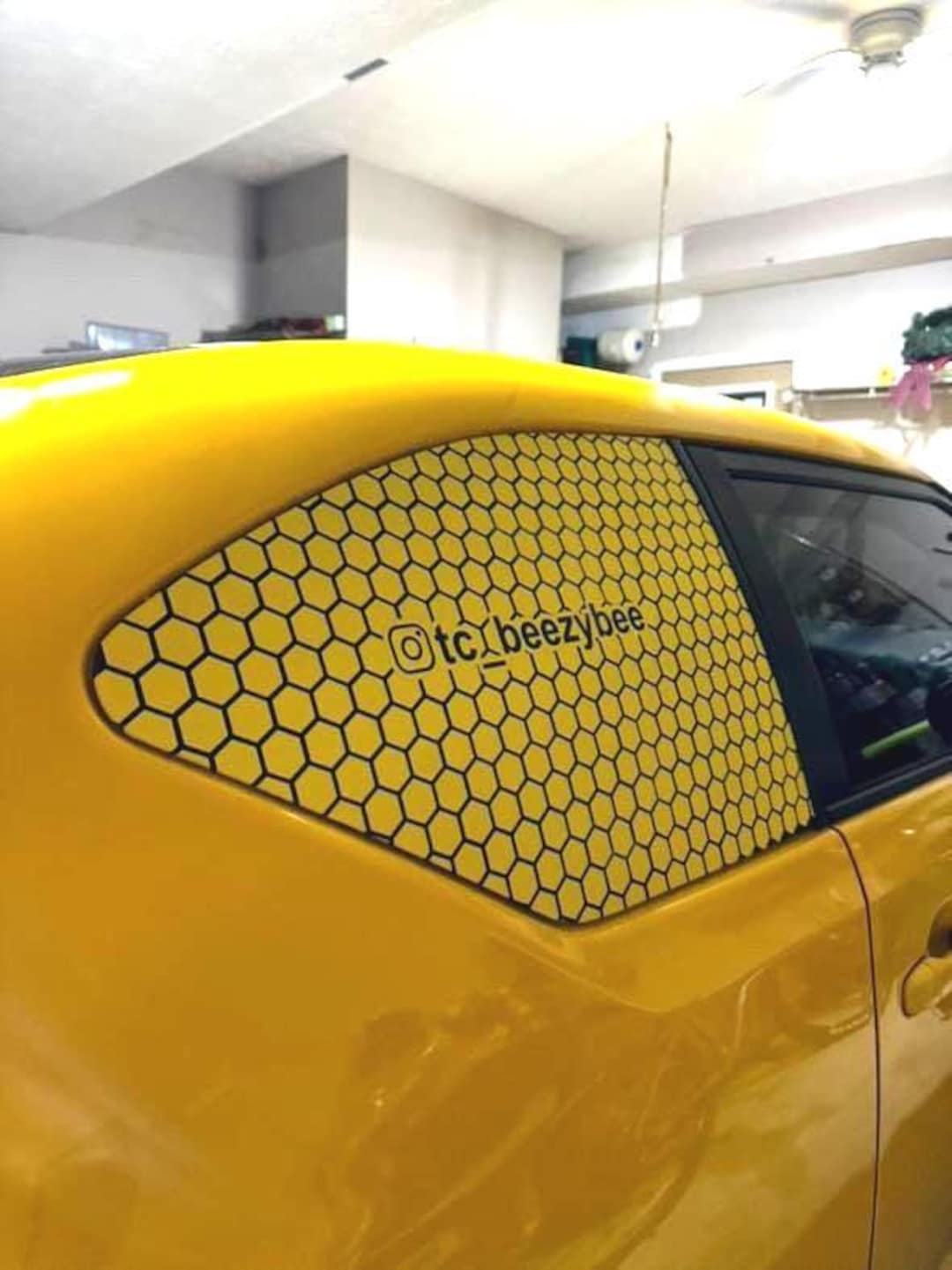 X2 Honeycomb Quarter Window Decal for Both Sides, Custom Text / Logo ...